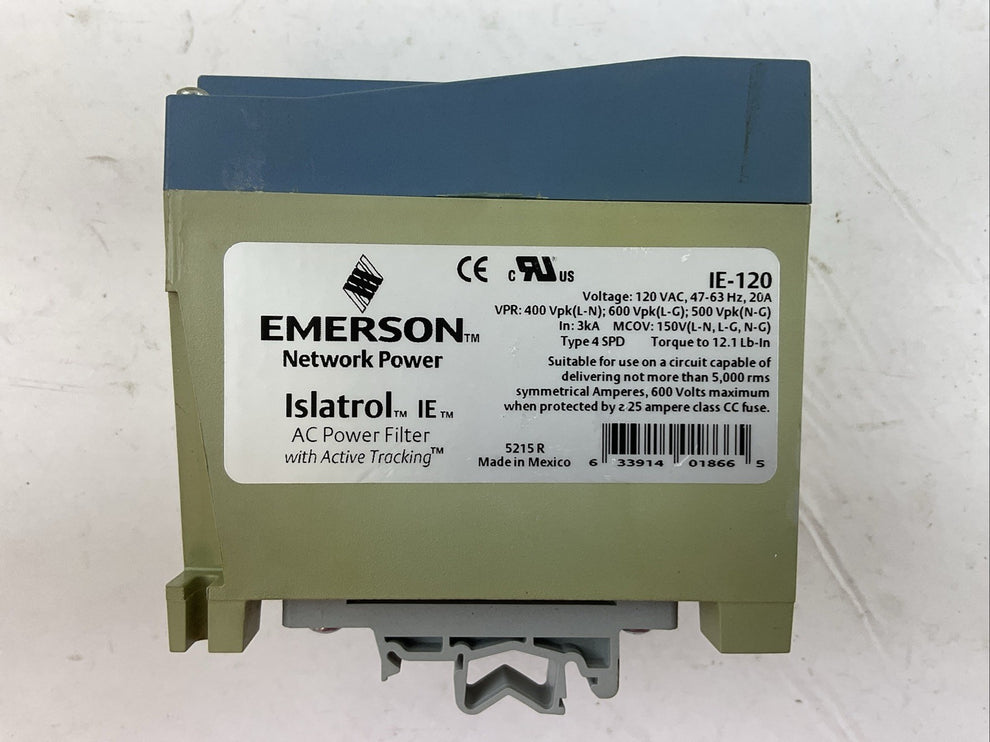 EMERSON ISLATROL IE-120 AC POWER FILTER W/SCTIVE TRACKING 120VAC 47-63 ...